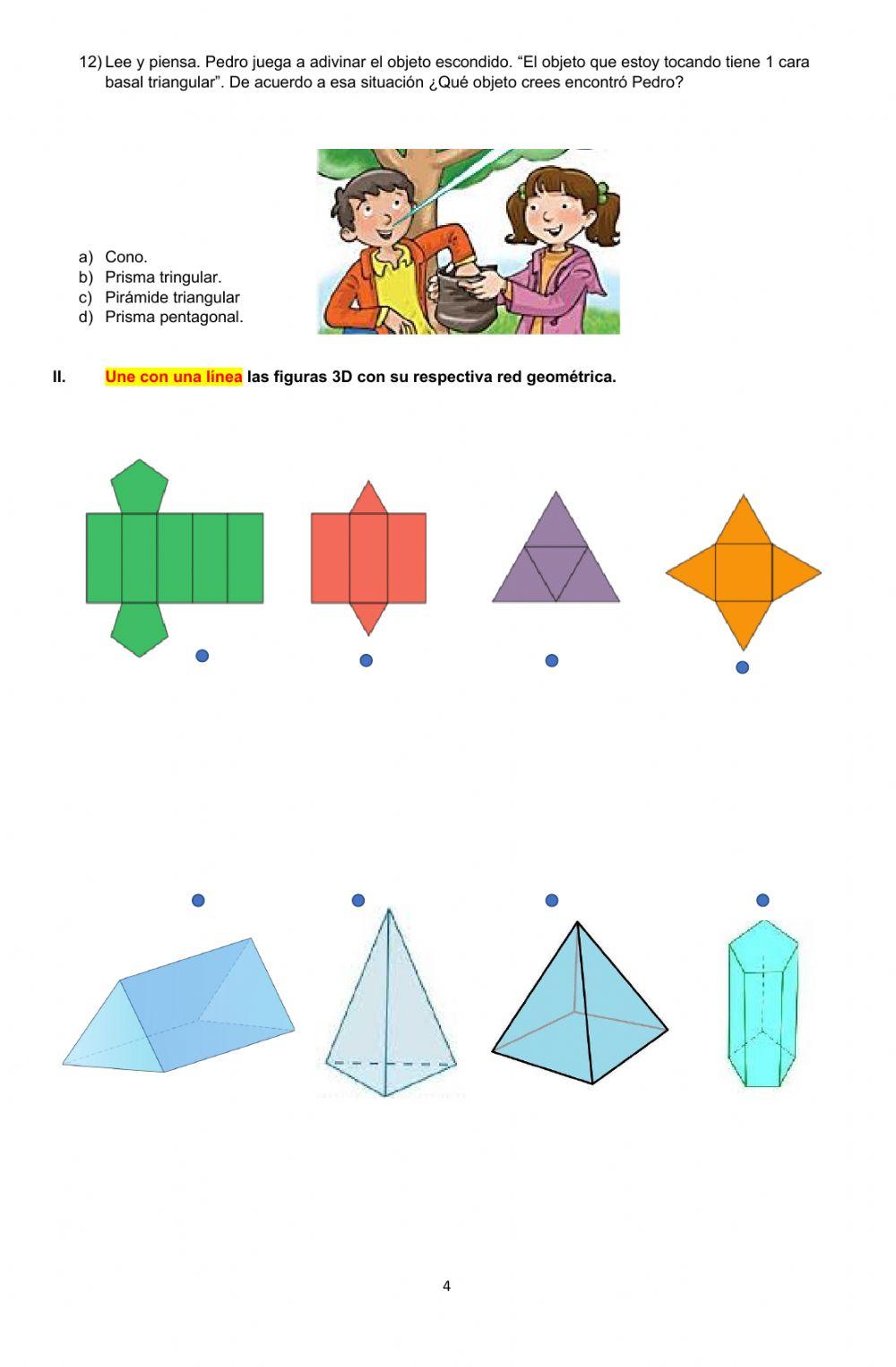 Evaluación formativa geometría worksheet | Live Worksheets