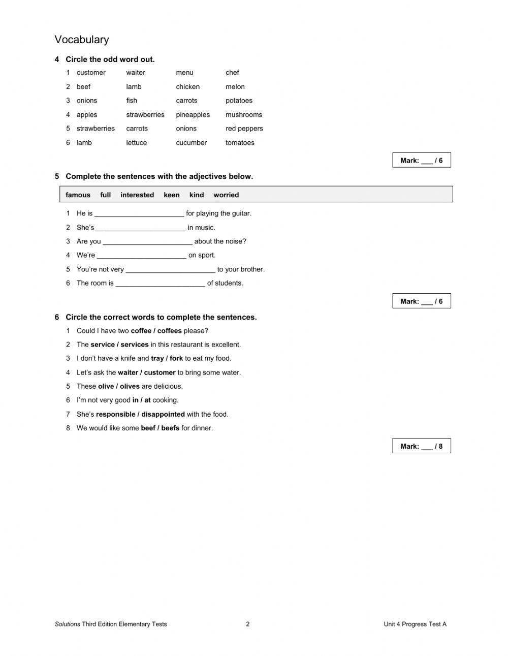 Solutions ELEME… | Free Interactive Worksheets | 5936851