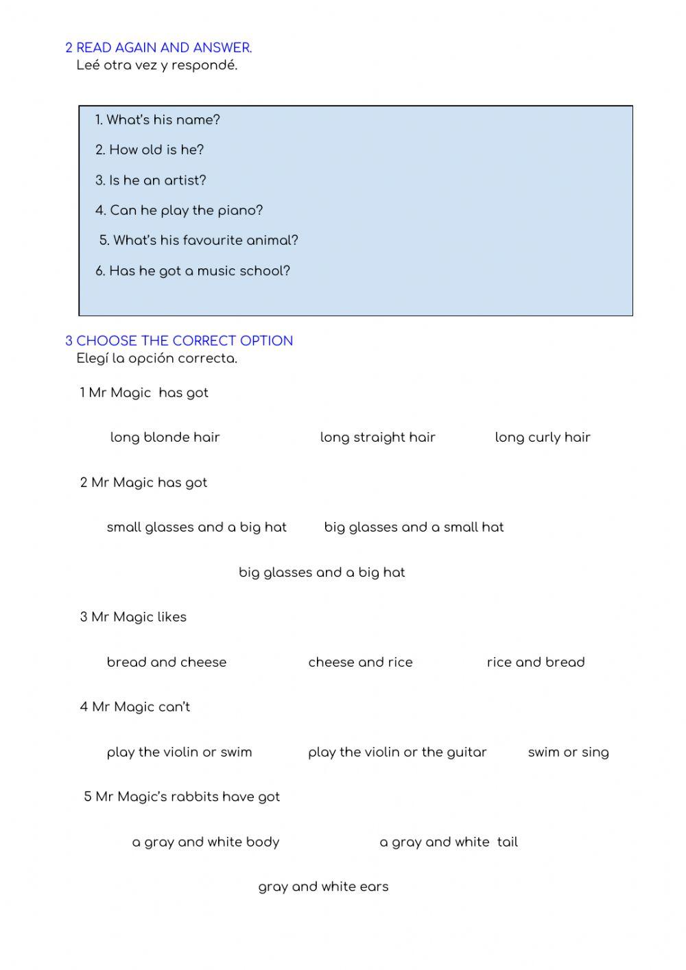 Children 2 online lesson 20 worksheet | Live Worksheets