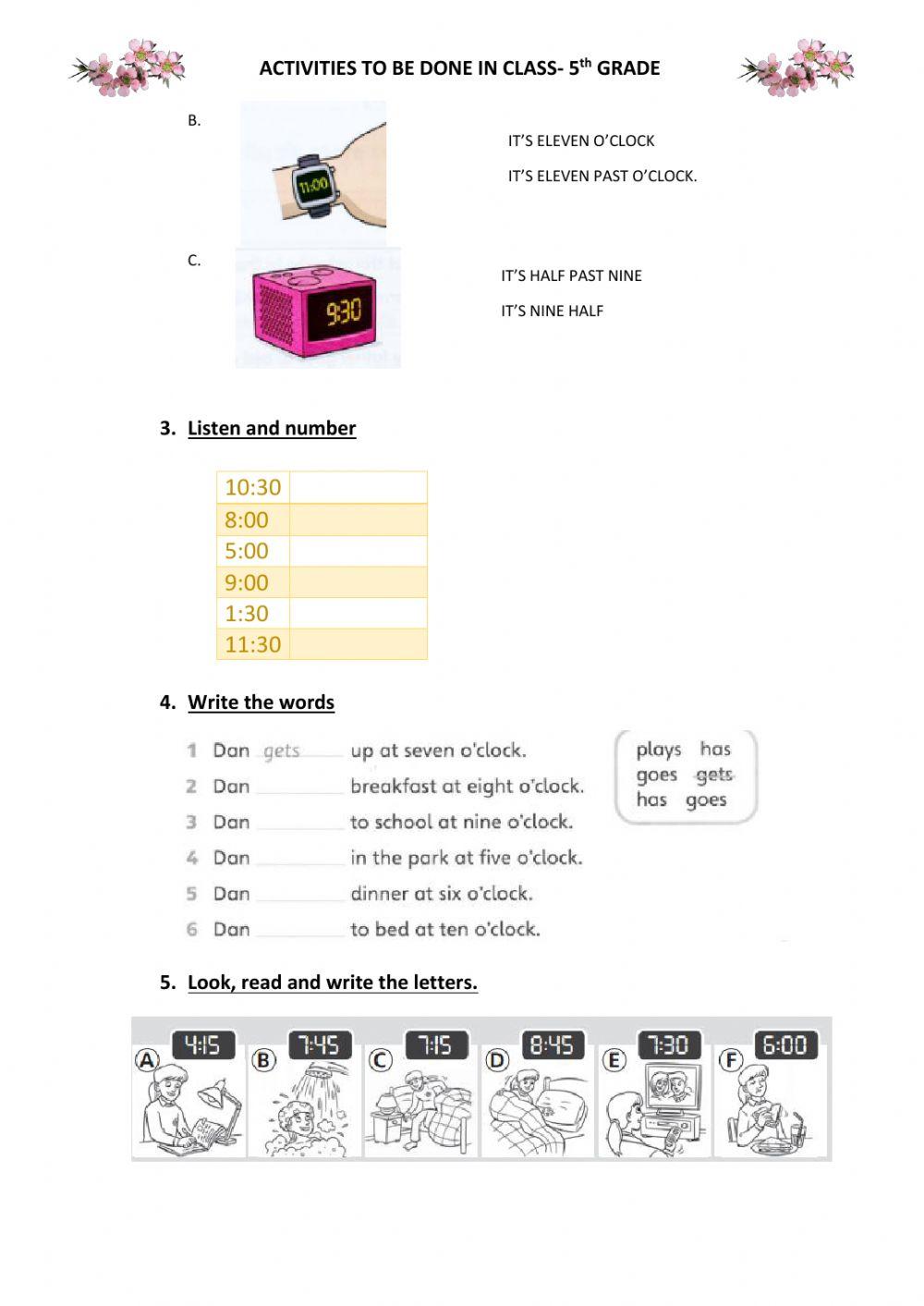 Activity to be done in class worksheet | Live Worksheets