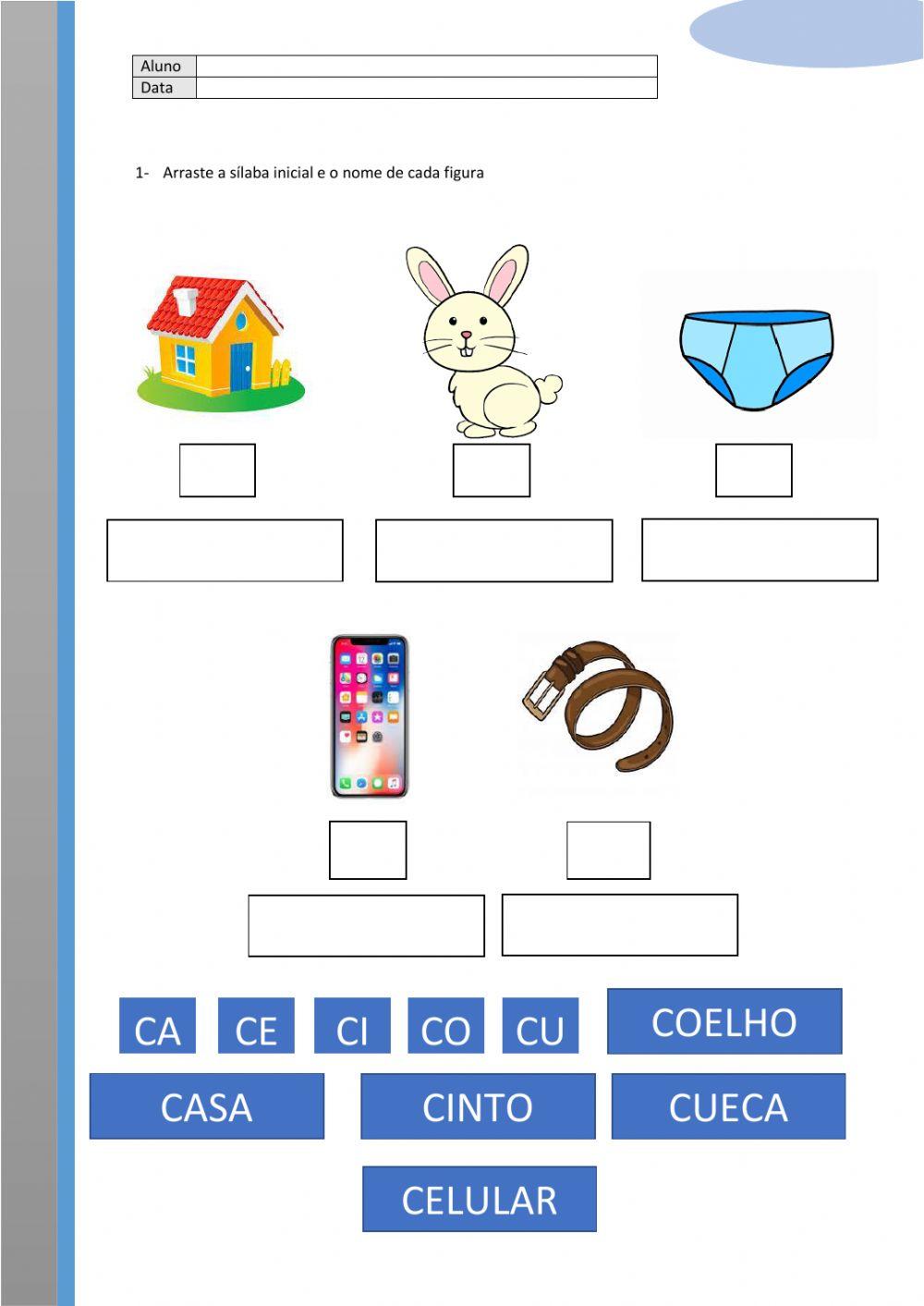 Letra C interactive worksheet for Pré escola | Live Worksheets
