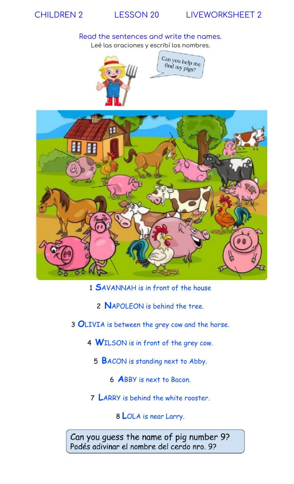 Children 2 lesson 20 liveworksheet 2 worksheet | Live Worksheets