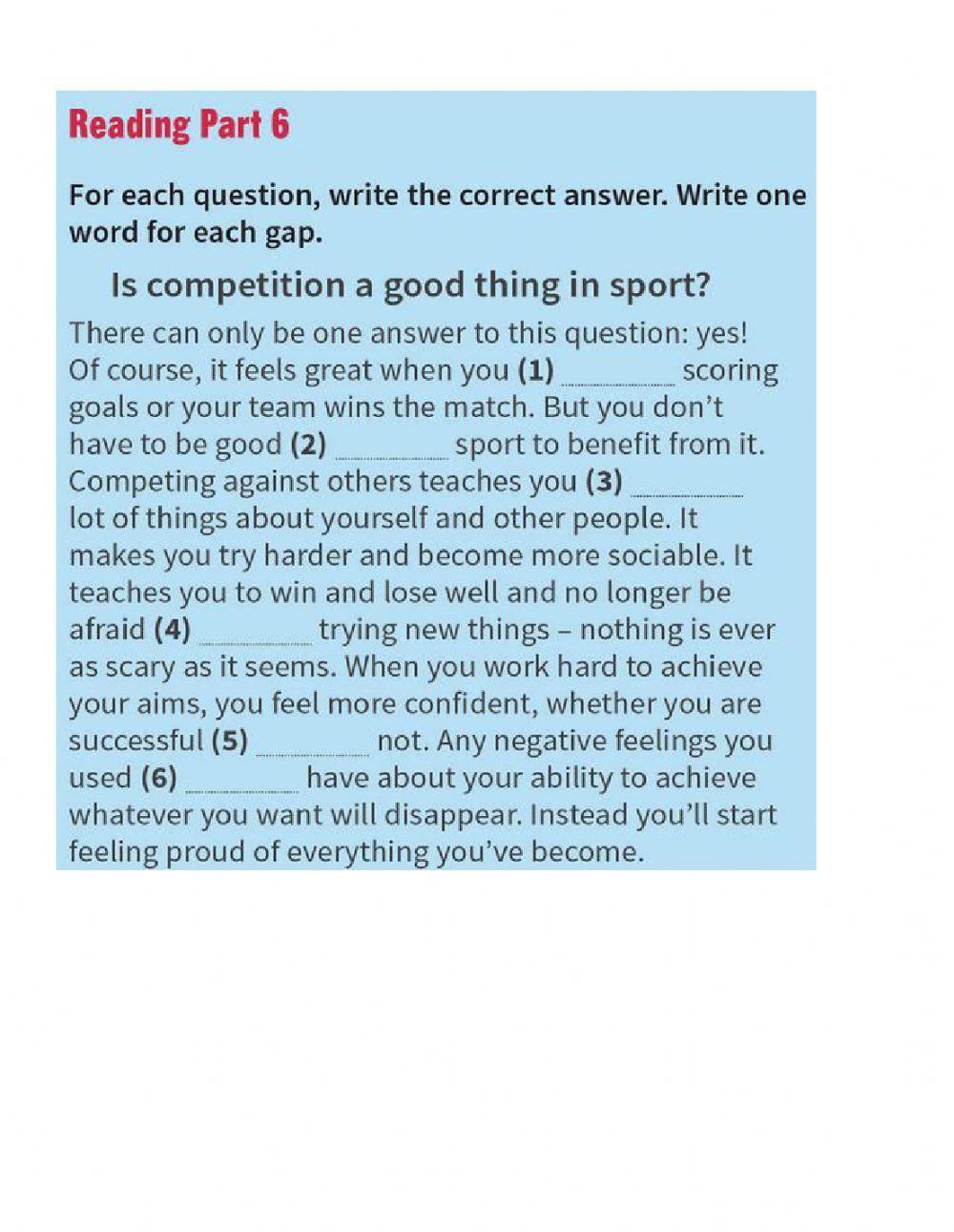 PET Reading Par… | Free Interactive Worksheets | 324760