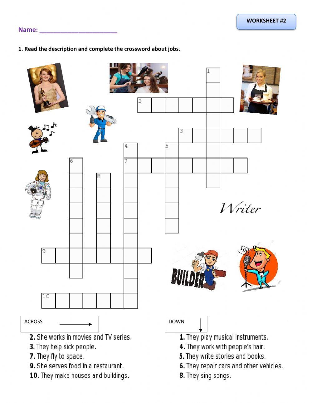 Jobs online exercise for 1 | Live Worksheets