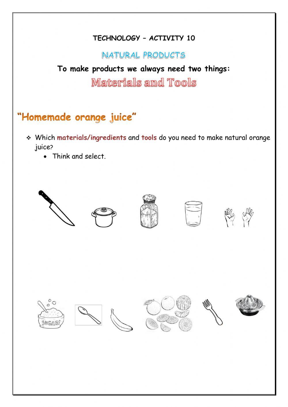 HOMEMADE ORANGE… | Free Interactive Worksheets | 5939058