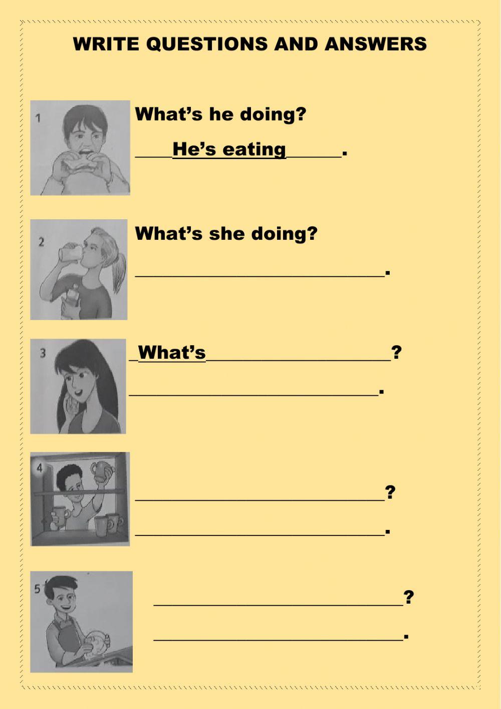 325878 | Look and write questions and answers