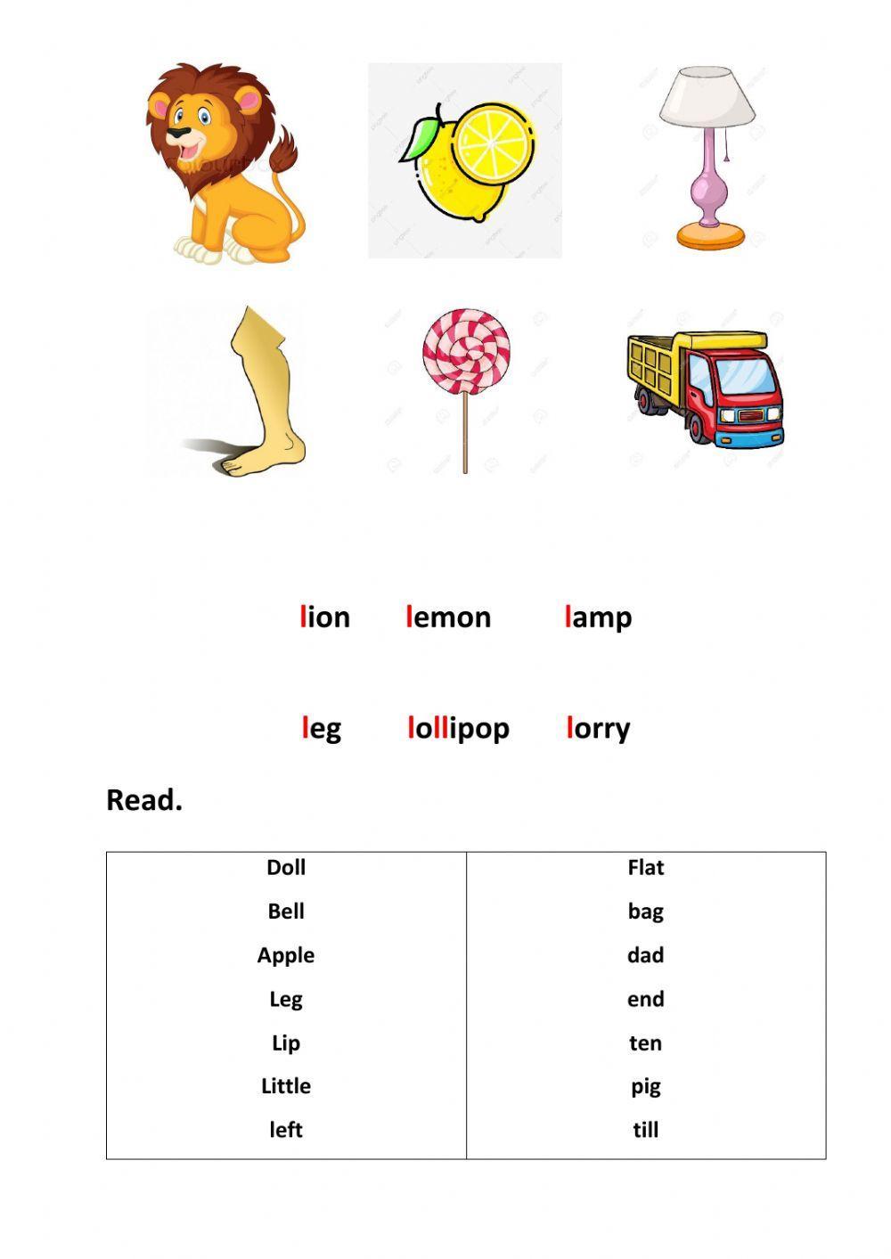 Letter Ll vocab 326064 | rebel_bowie30 | Live Worksheets