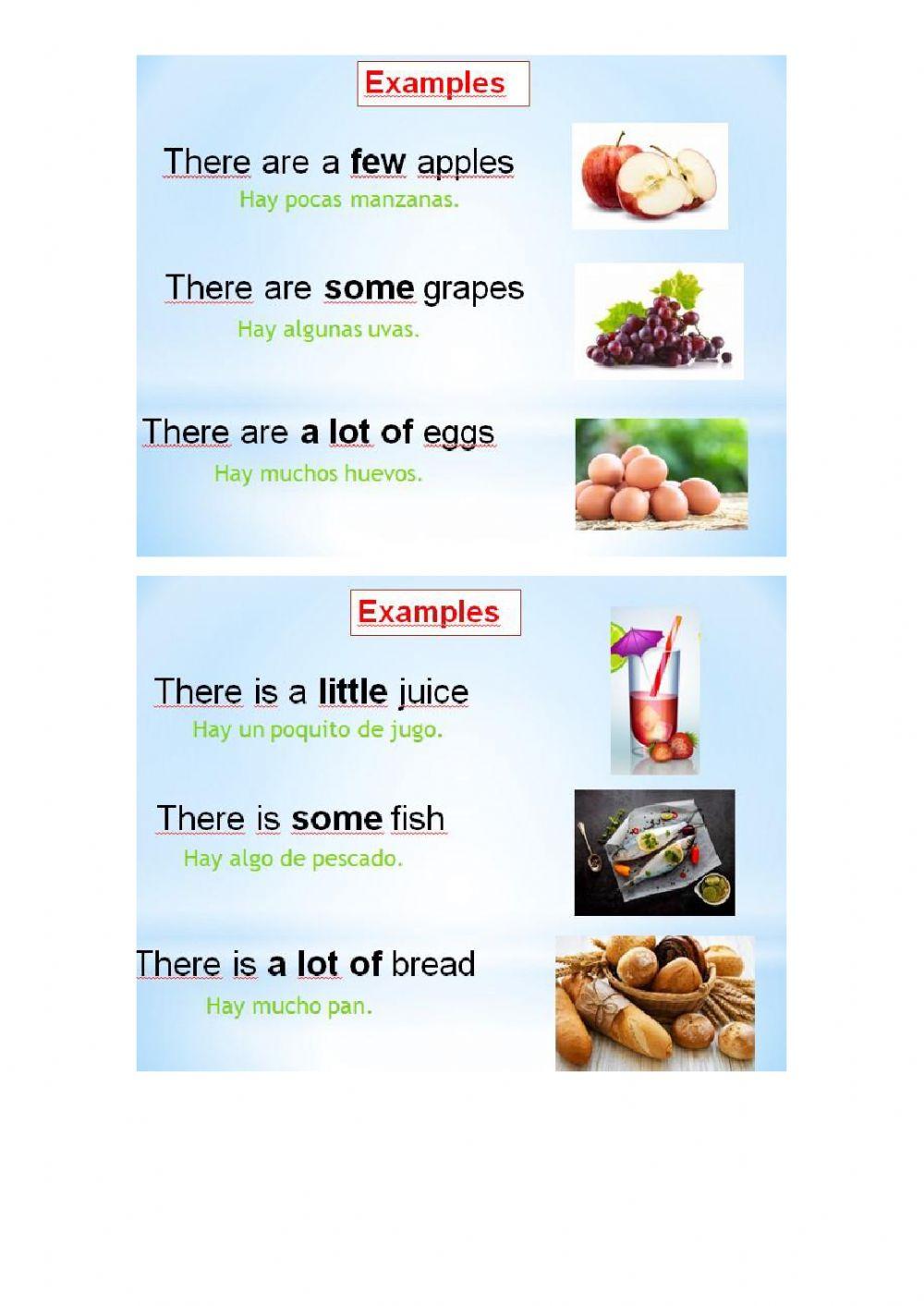 Food- Quantities | Free Interactive Worksheets | 2143690