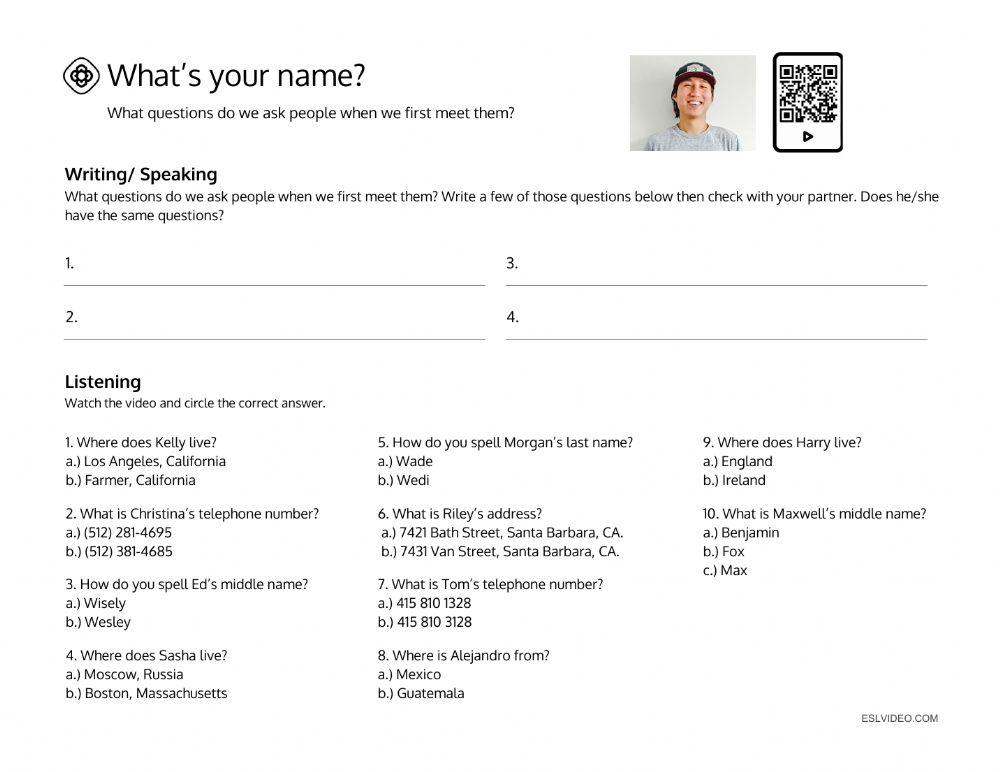 ESL video Personal Information 5940334