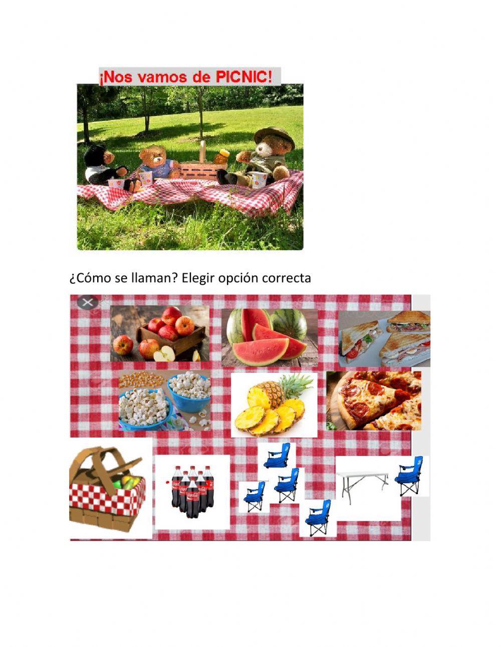 El picnic La comida worksheet | Live Worksheets
