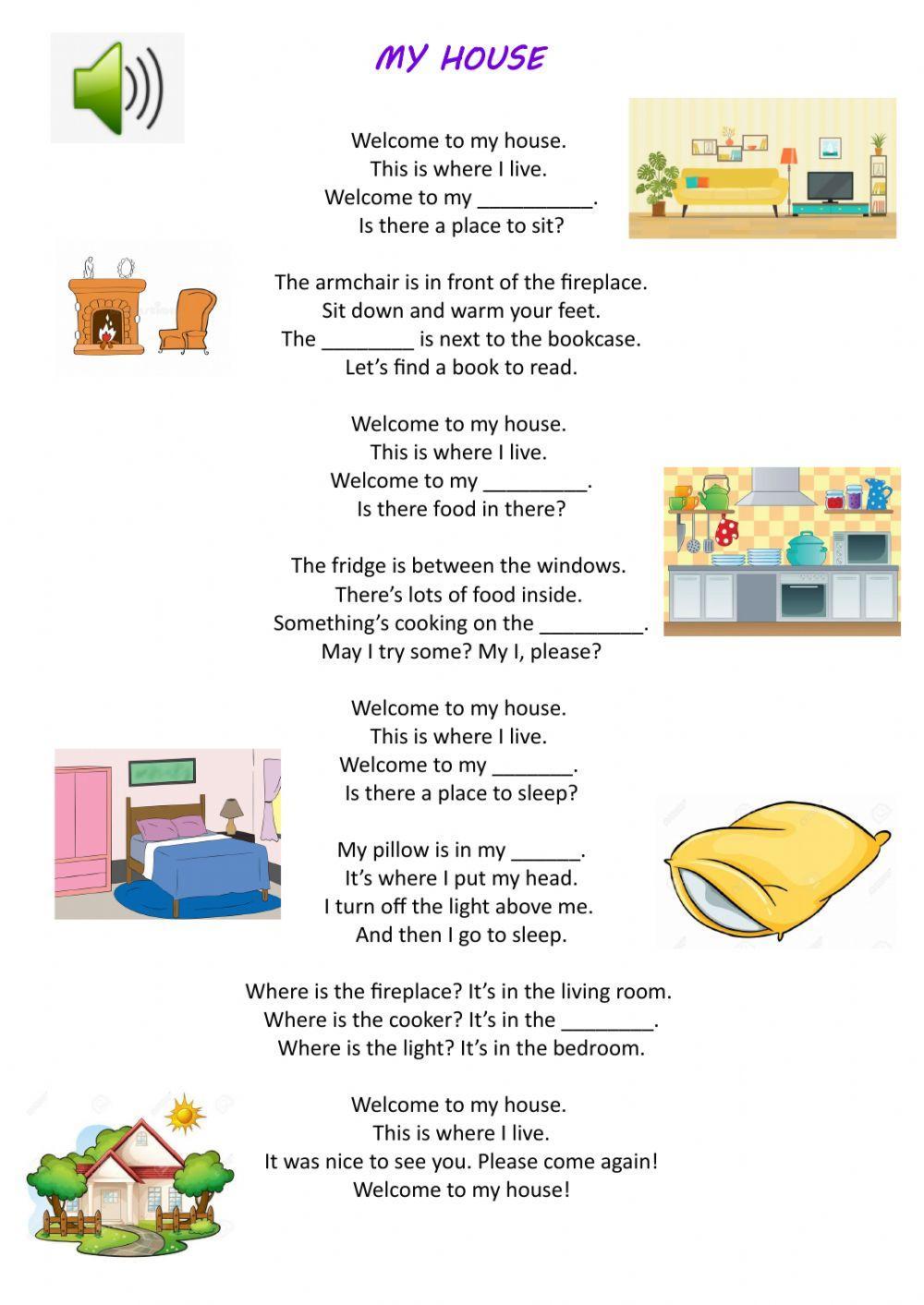 My house song. | Free Interactive Worksheets | 326925