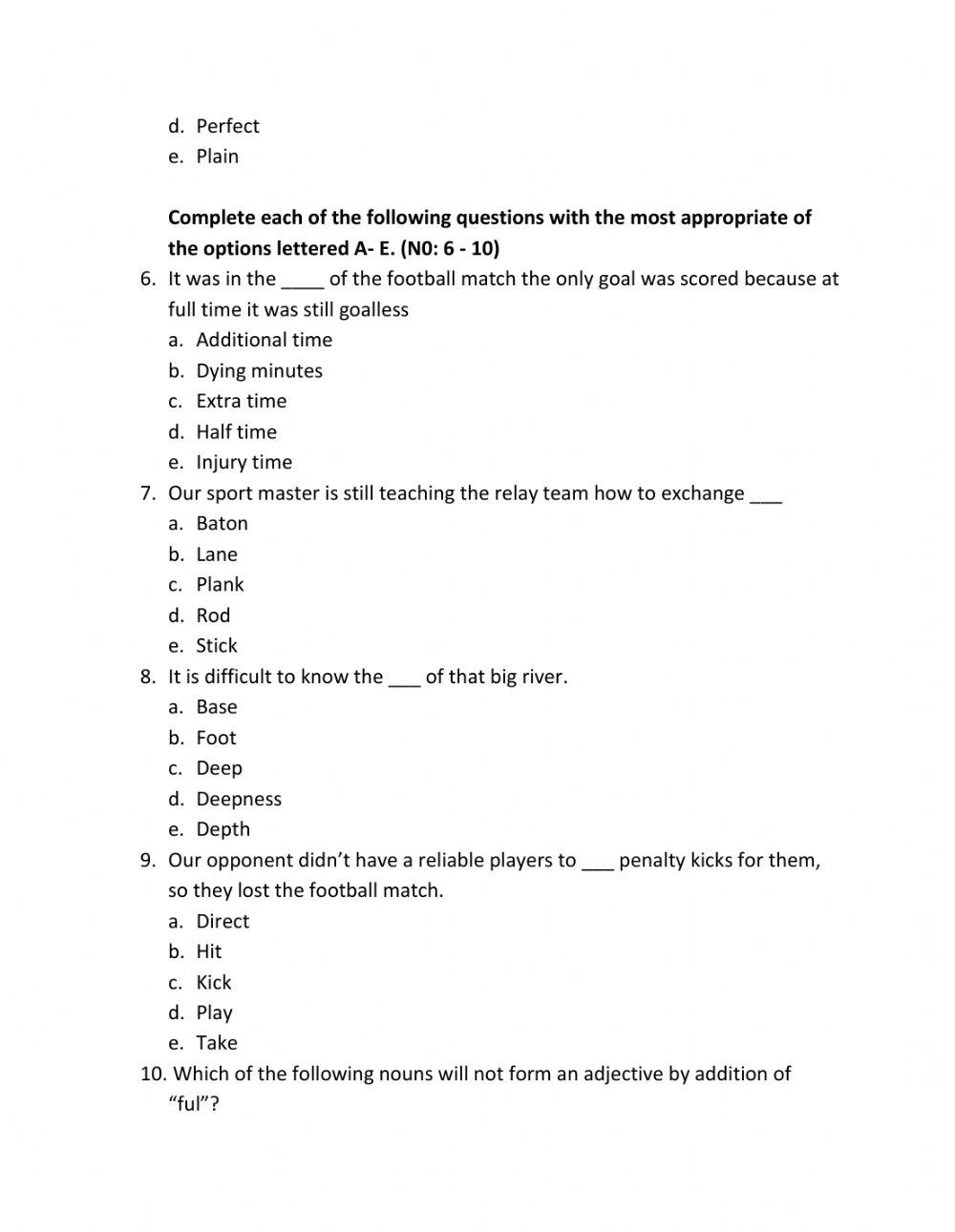 English online exercise for Grade 6 | Live Worksheets
