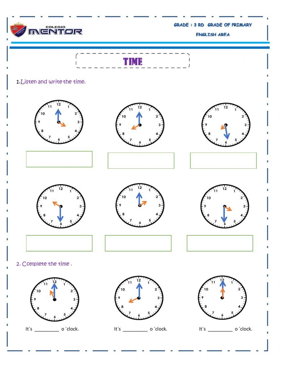 Time 327715 | JACKITAPIA | Live Worksheets
