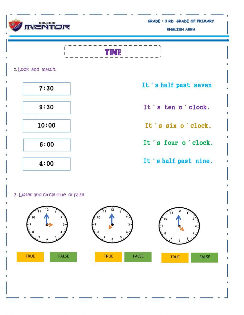 Time 2 | JACKITAPIA | Live Worksheets