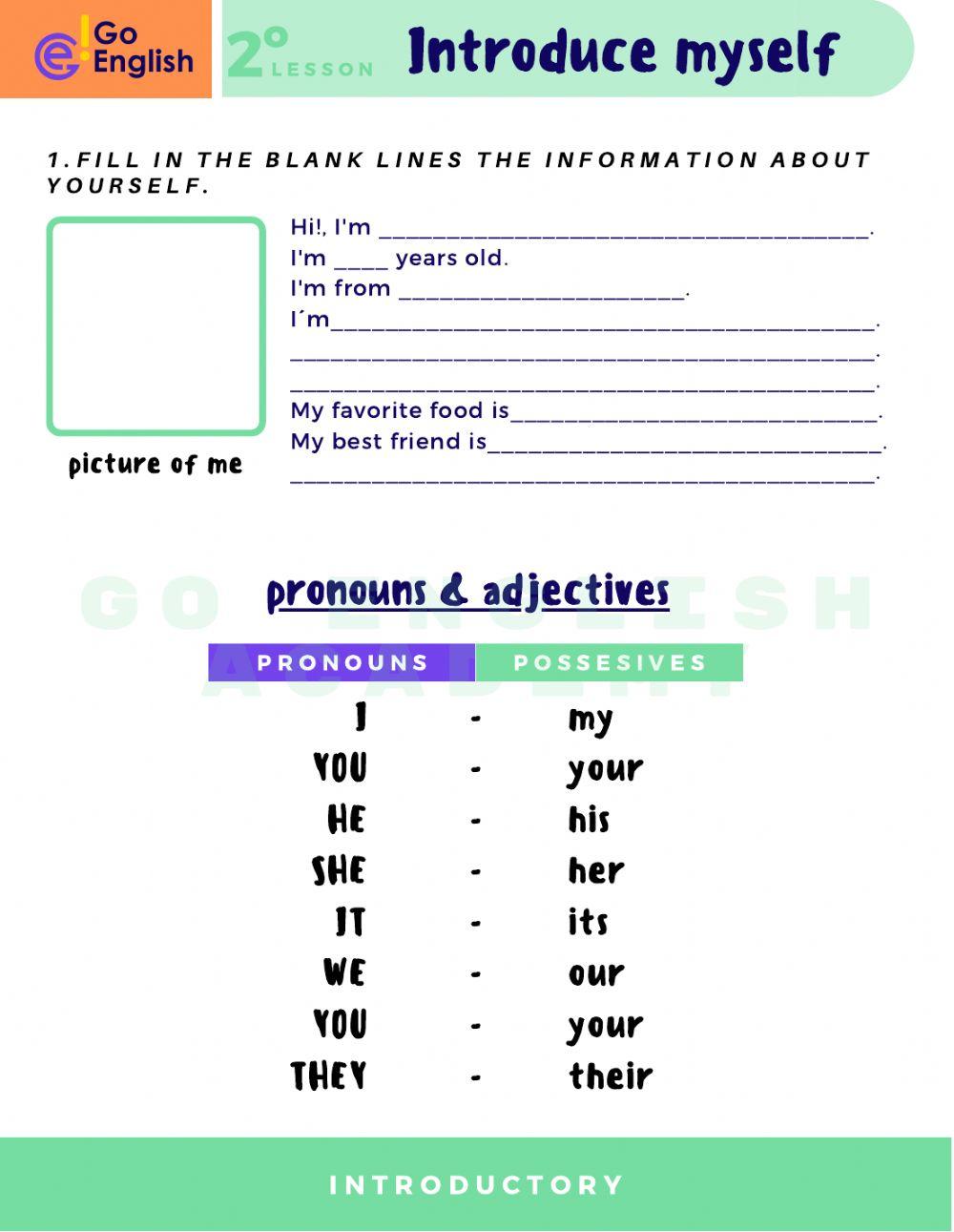 More about me worksheet | Live Worksheets