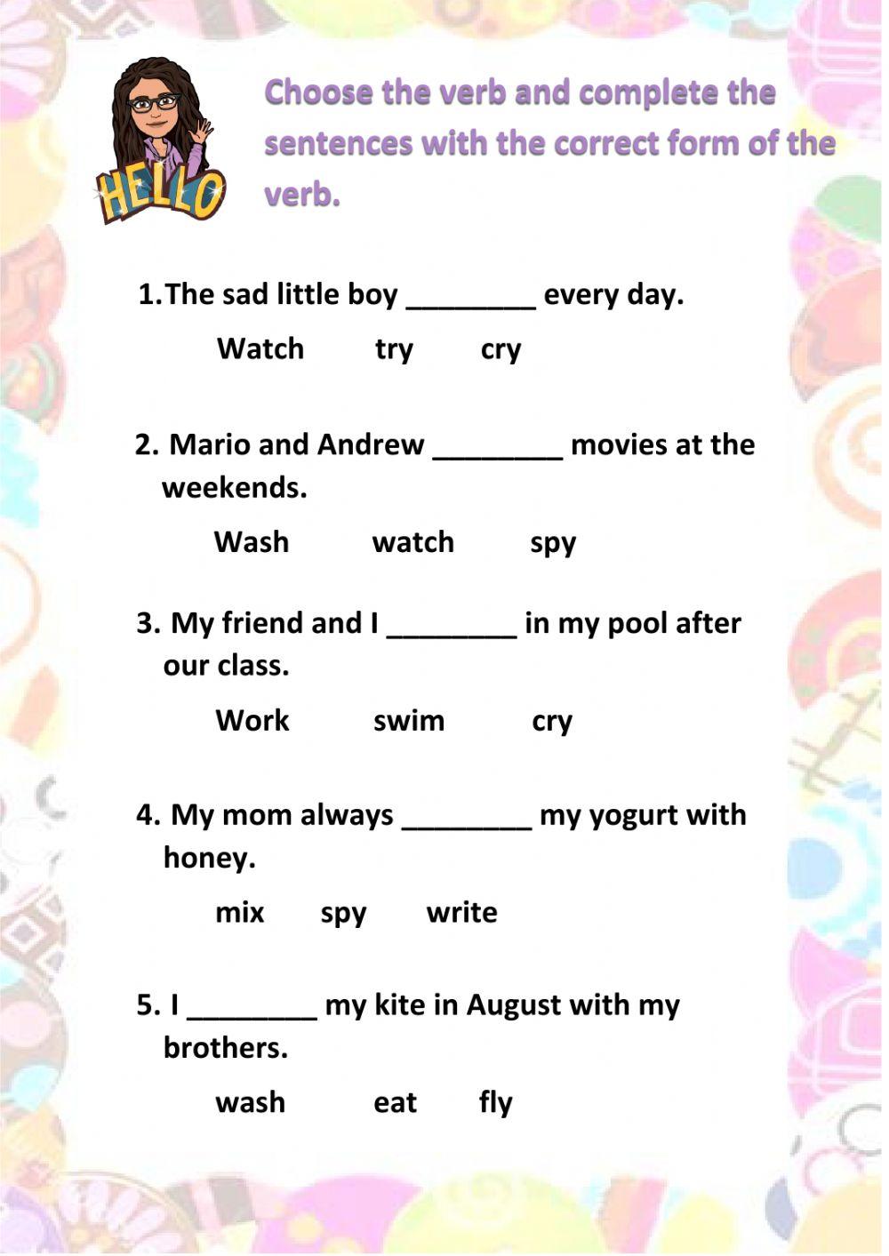 Present simple online exercise for primary | Live Worksheets