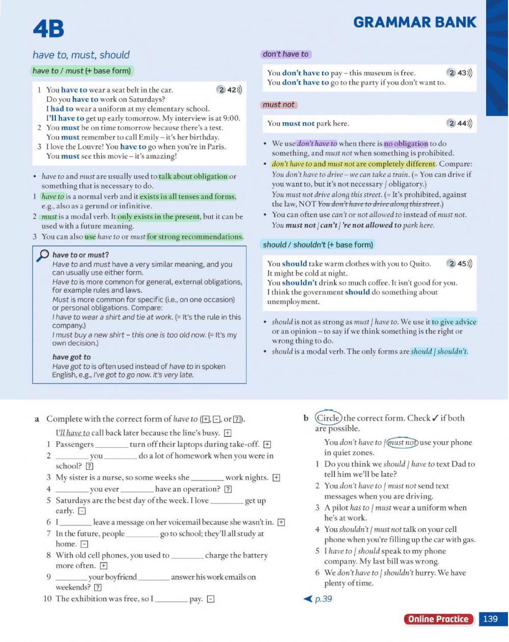 4B Grammar Bank: Modals (L3) 5943980 | teacherdaniescobar