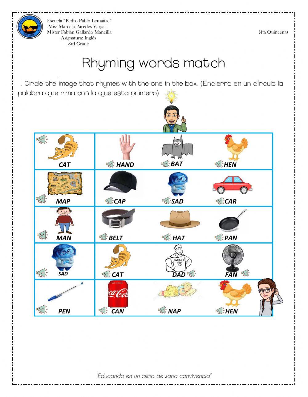 3rd Grade - Rhy… | Free Interactive Worksheets | 328433