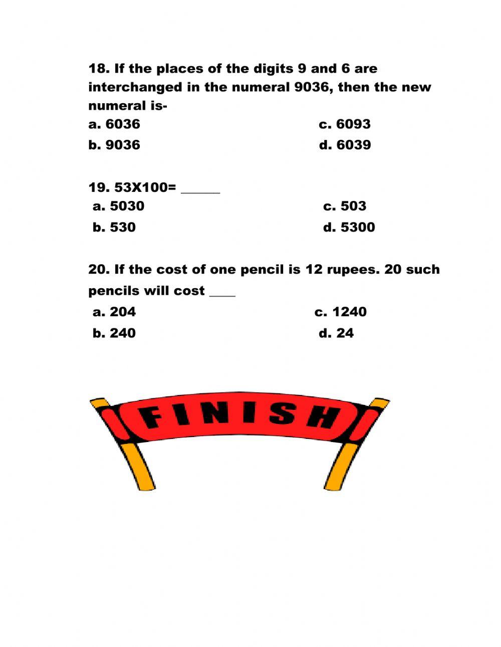 Aug- maths bee | Free Interactive Worksheets | 5944415
