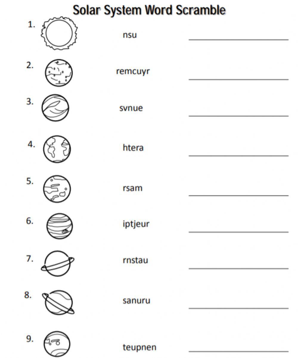 Solar System Scramble Words solar-system-scramble-words
