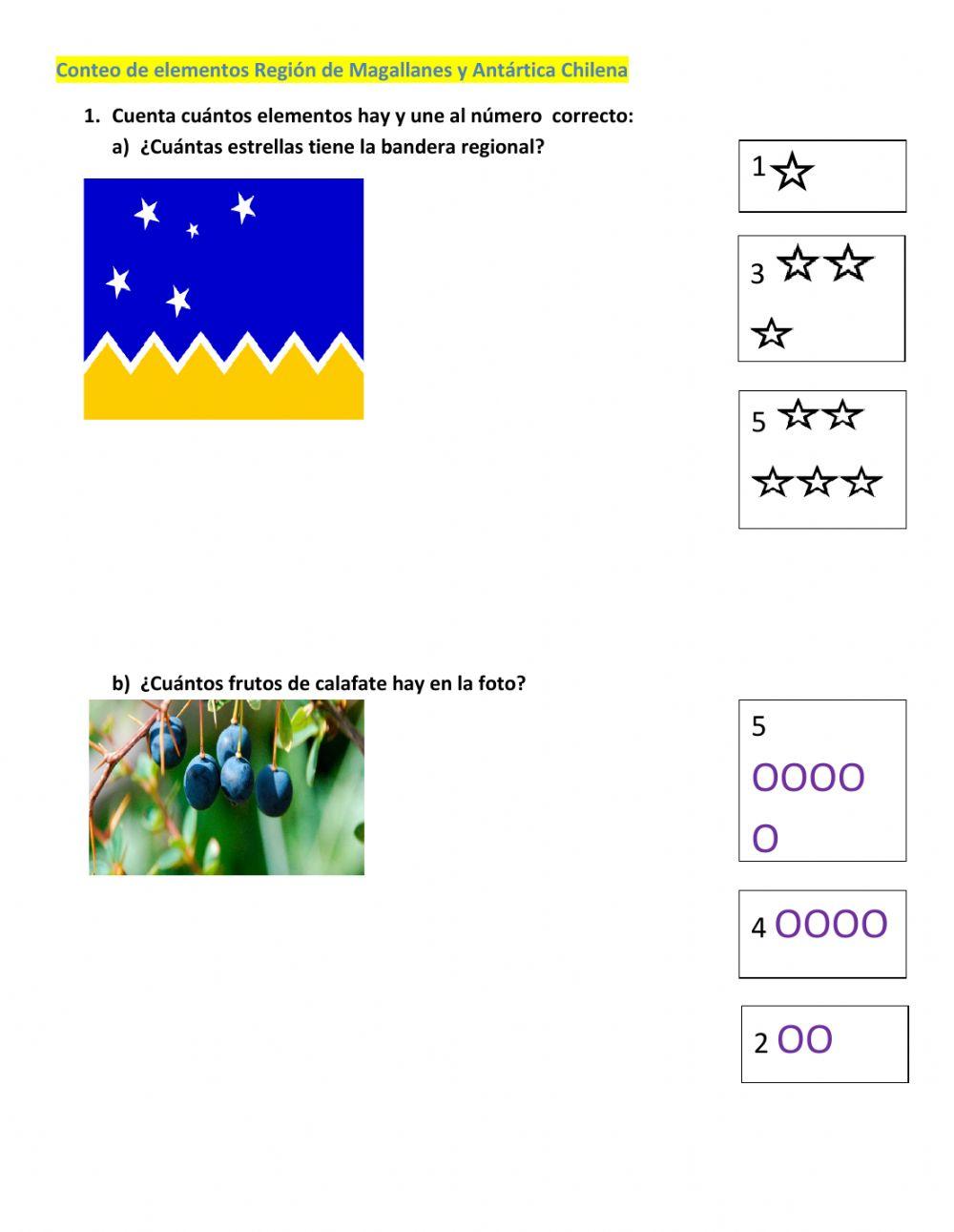 Conteo activity for Pre Kinder a 2do básico | Live Worksheets