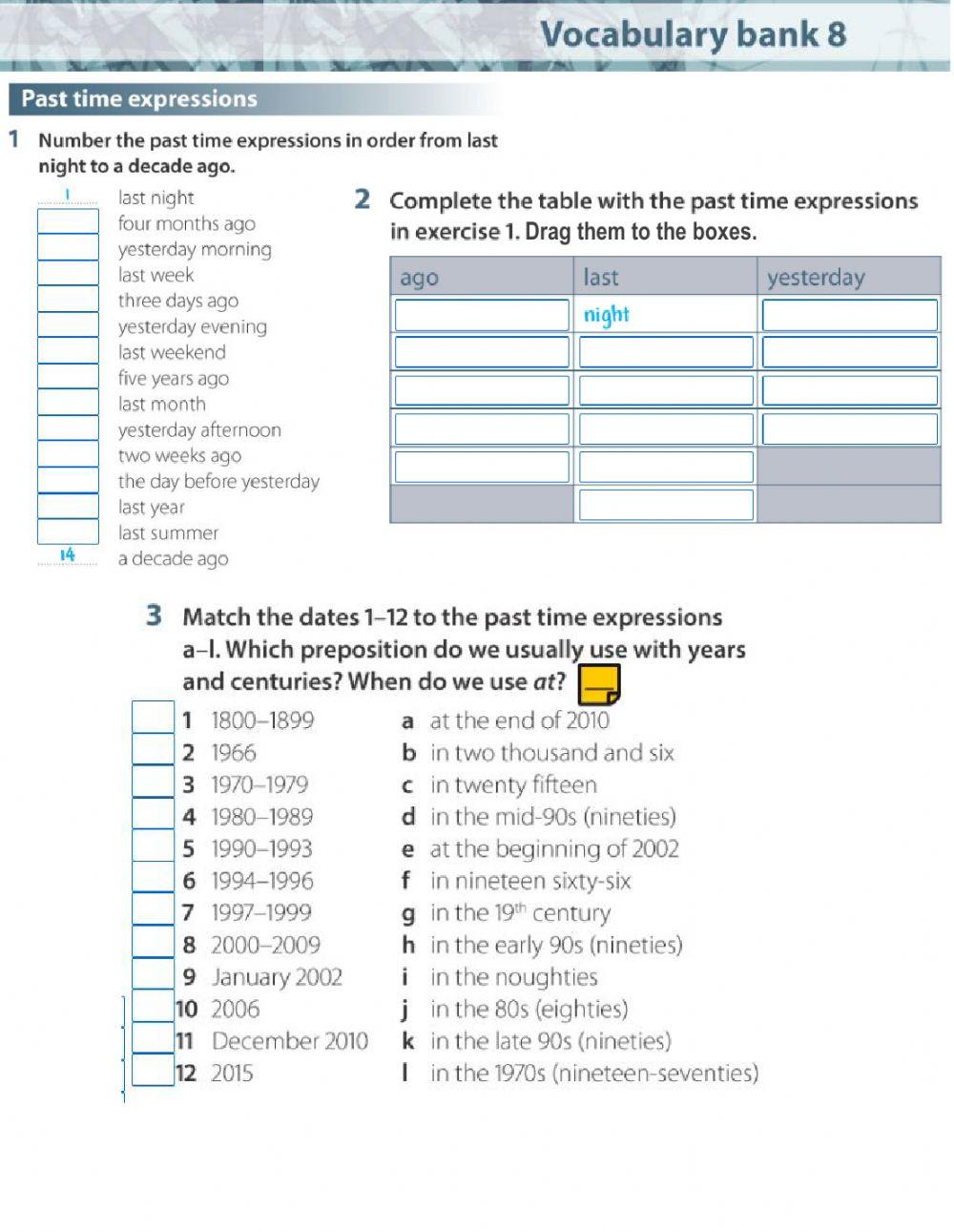 P.133 vocab bank worksheet | Live Worksheets
