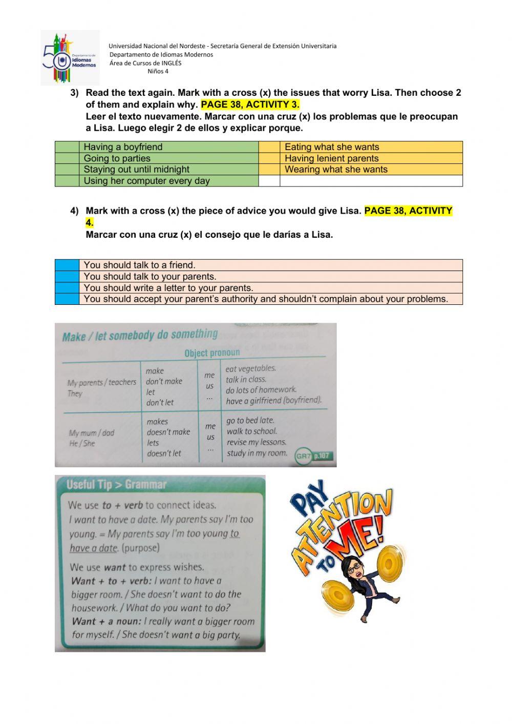 Let somedoby do something worksheet | Live Worksheets