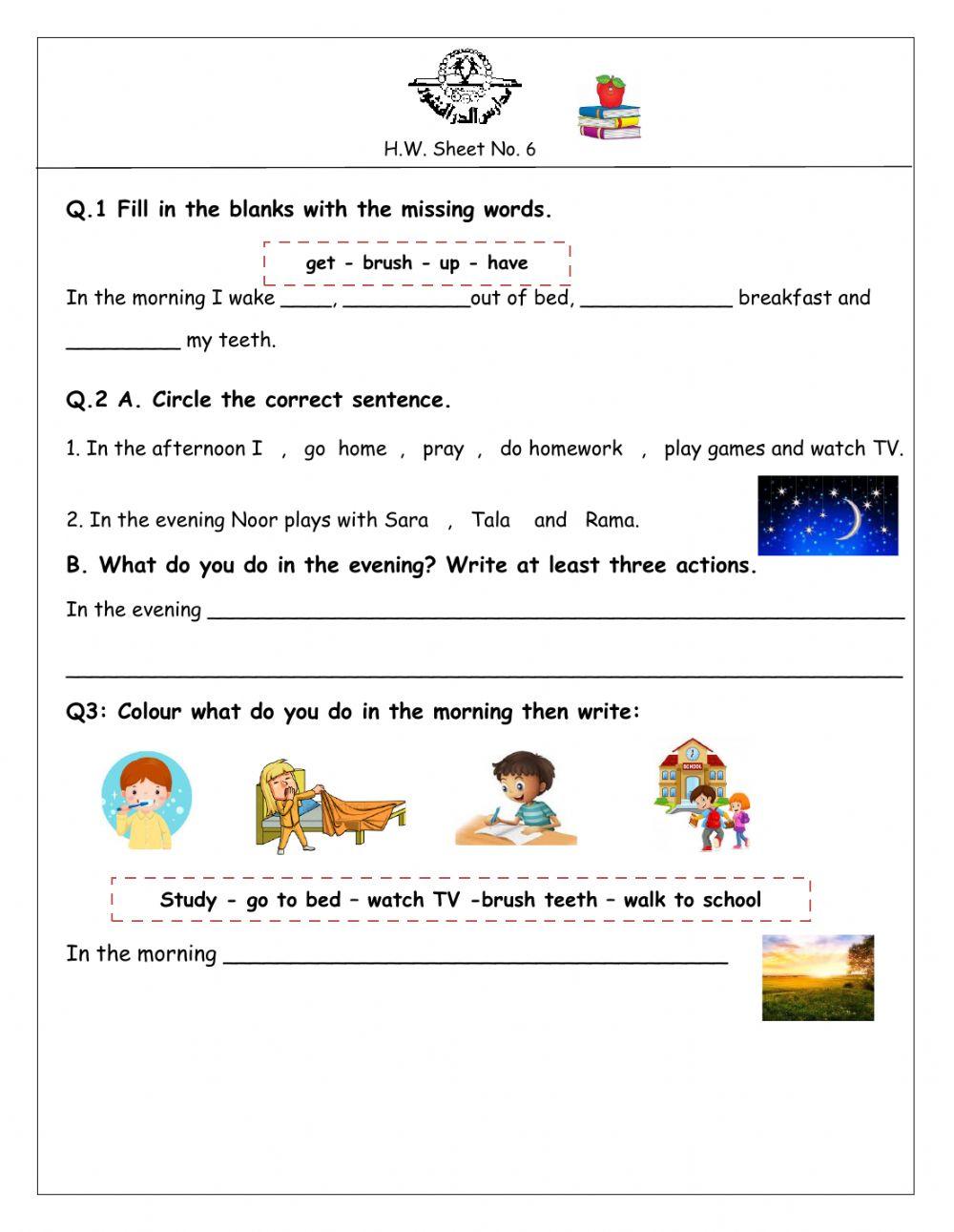 Homework sheet 6 worksheet | Live Worksheets