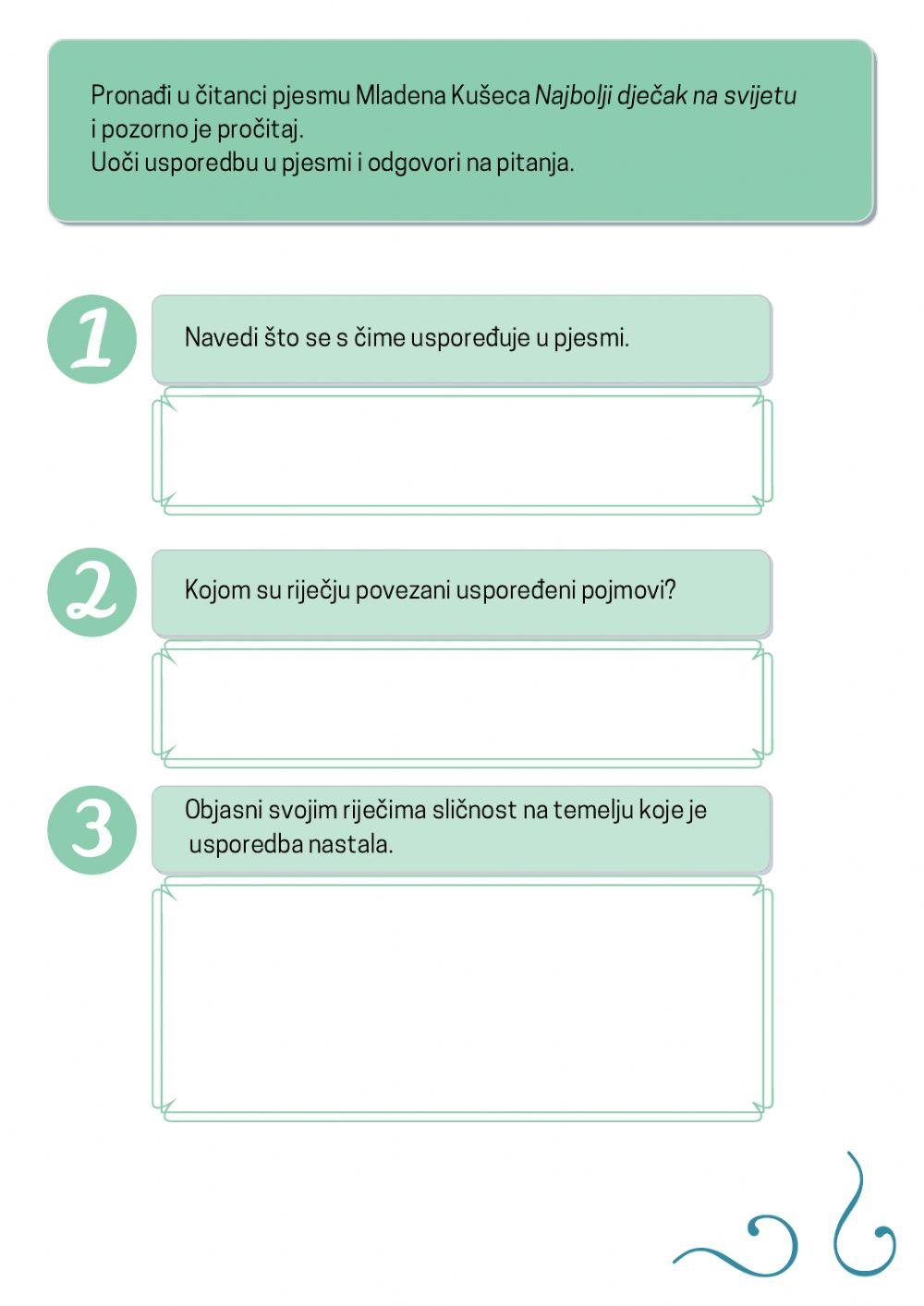 Izlazna kartica… | Free Interactive Worksheets | 329596