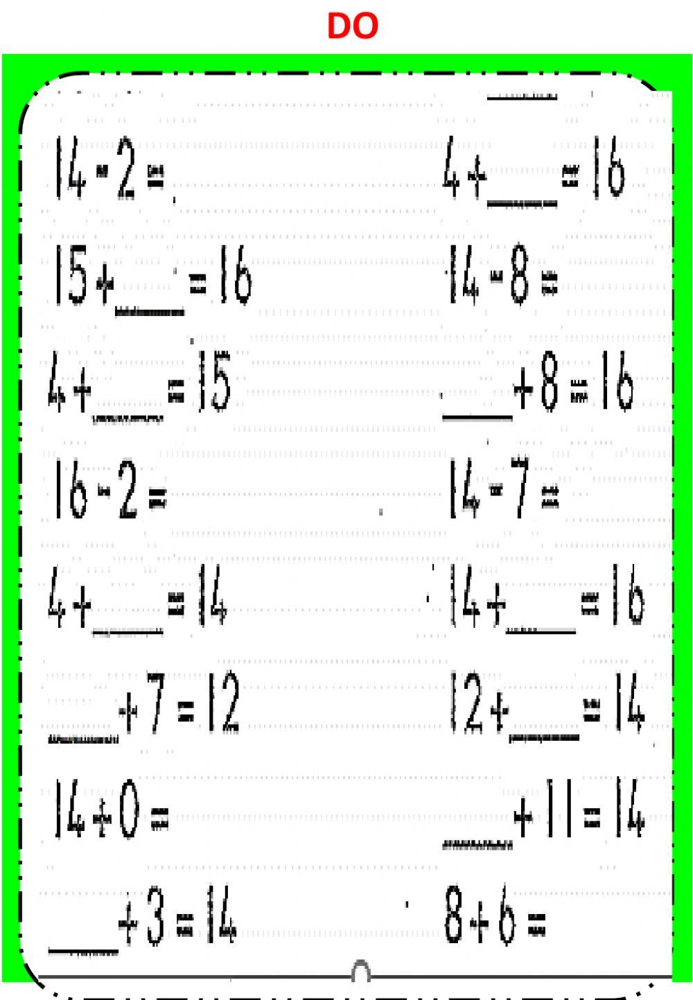 Mathematics interactive worksheet for Grade1 | Live Worksheets