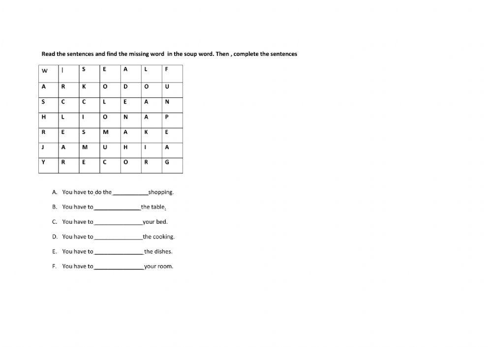 Soup word Housework activities 1942 | Sabrina Siebert