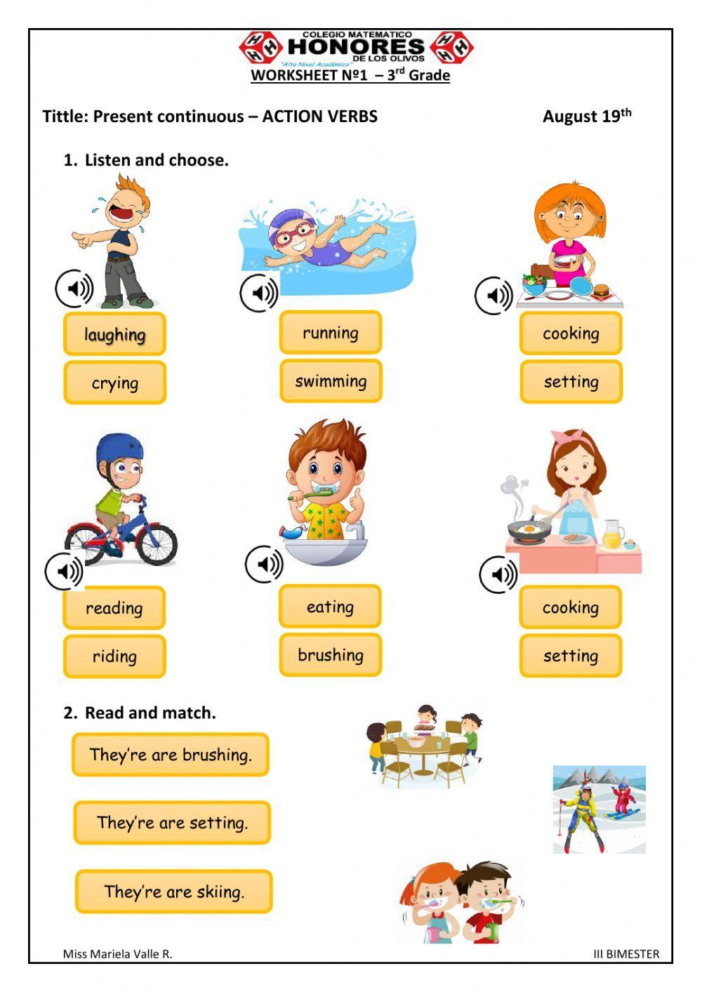 Present continuous | MarielaValle | Live Worksheets