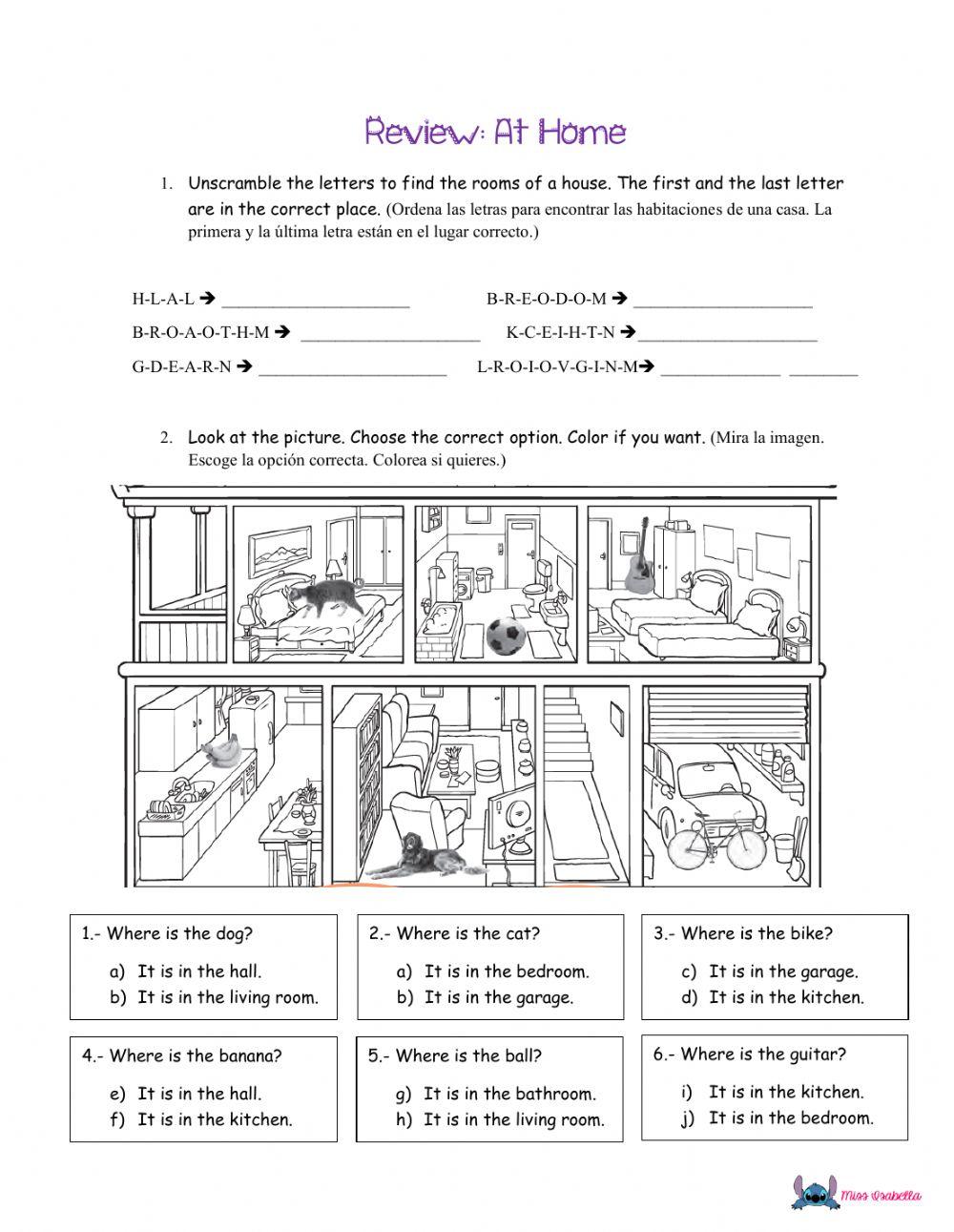 At Home online pdf activity | Live Worksheets