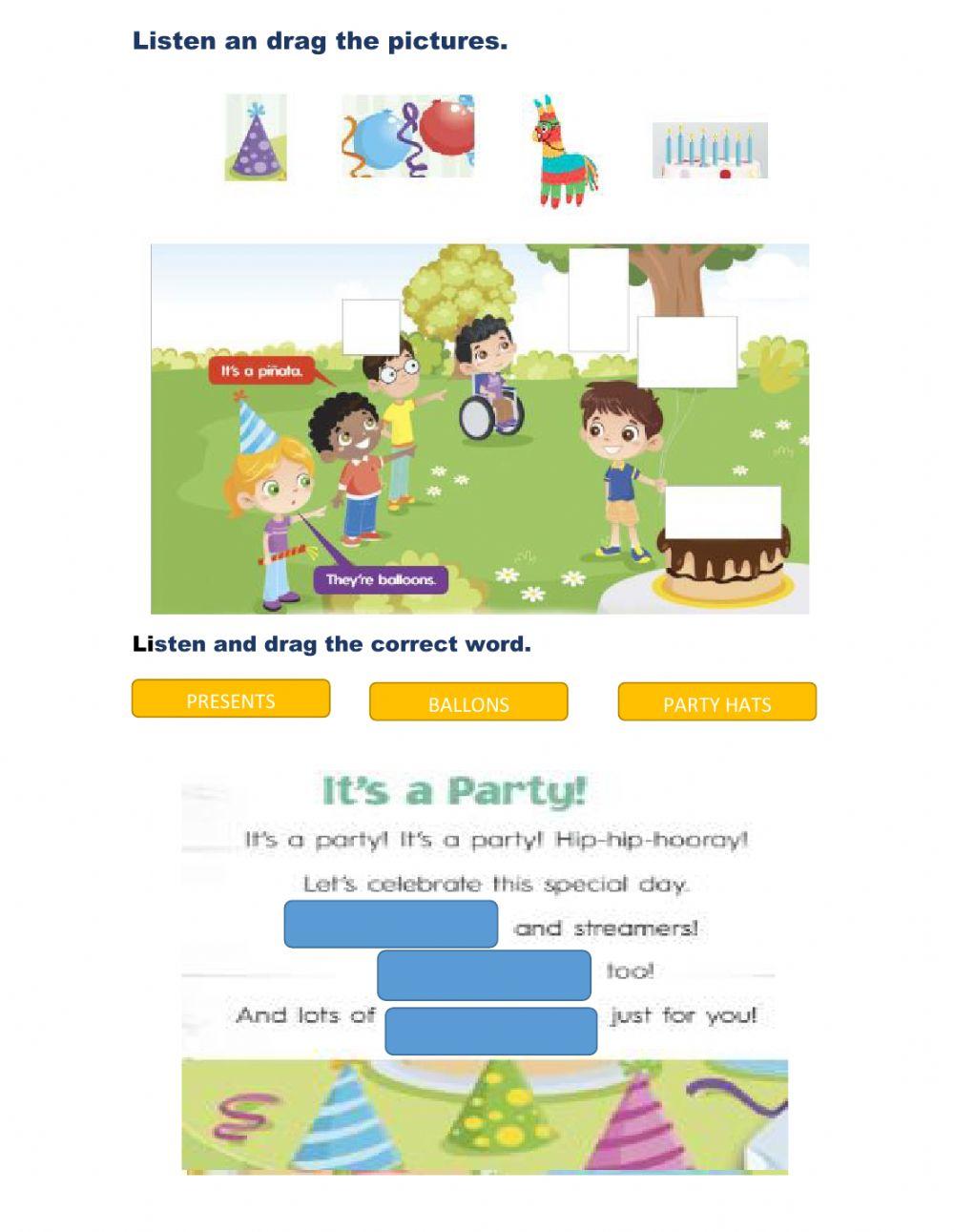 Party time online activity | Live Worksheets