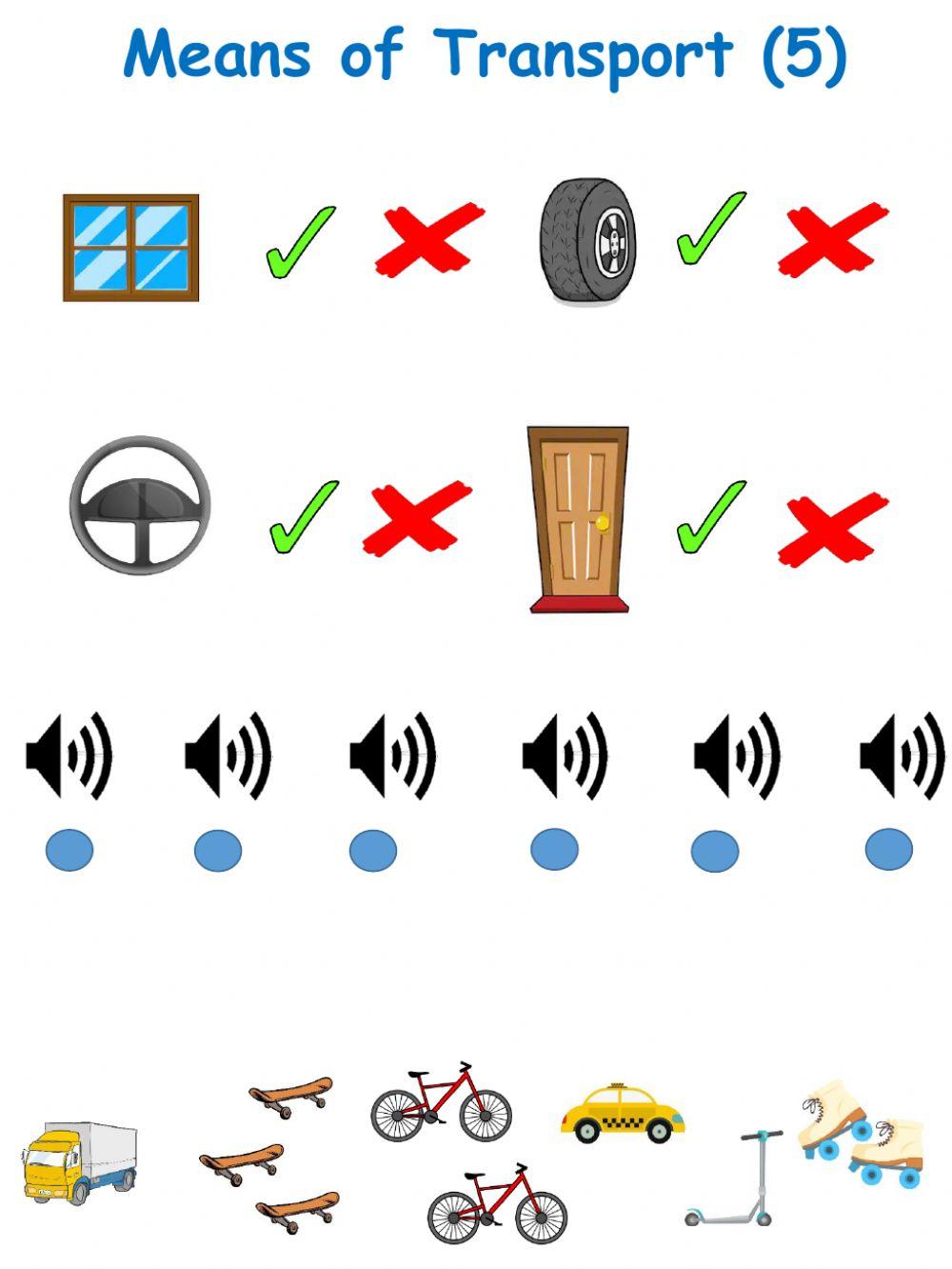 Transportation - parts worksheet | Live Worksheets