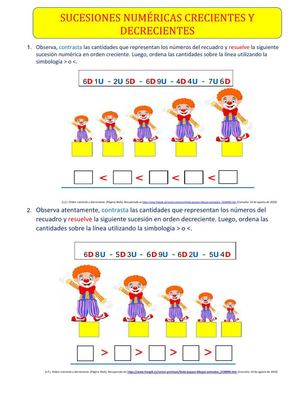 Número creciente y decreciente 2058 | Amparo Pérez