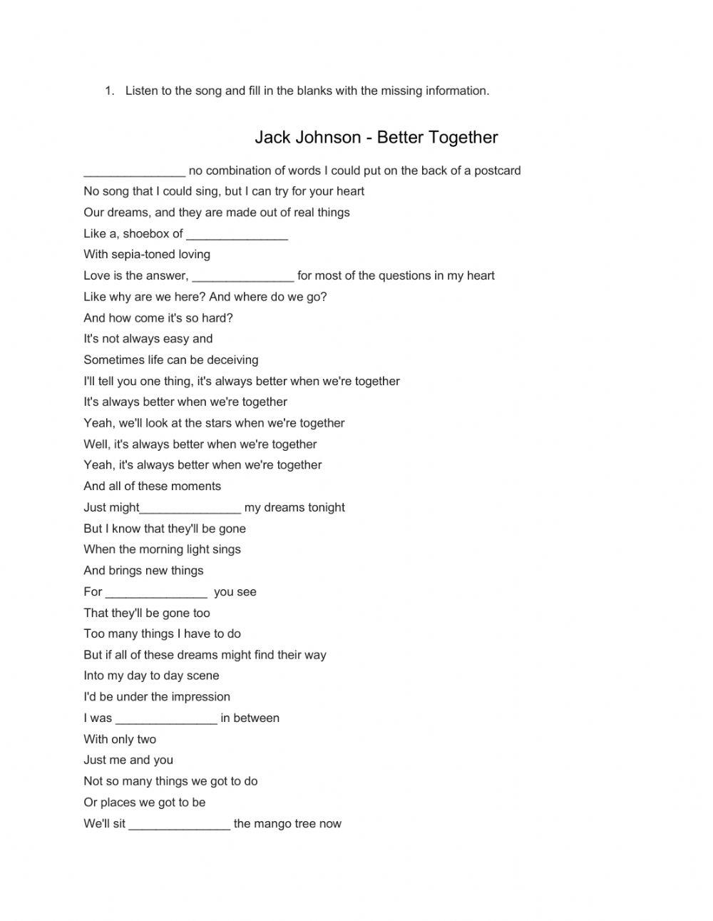 jack johnson better together