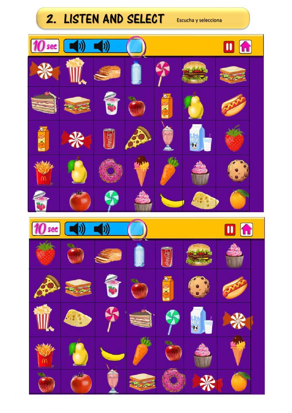 Food search worksheet | Live Worksheets