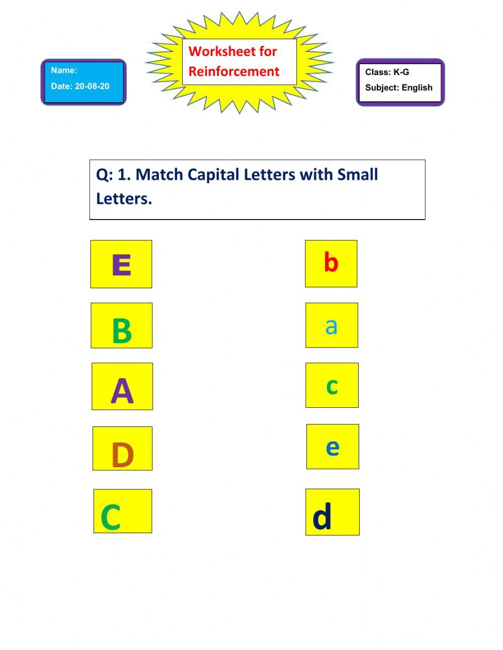 Matching Alphabets worksheet | Live Worksheets