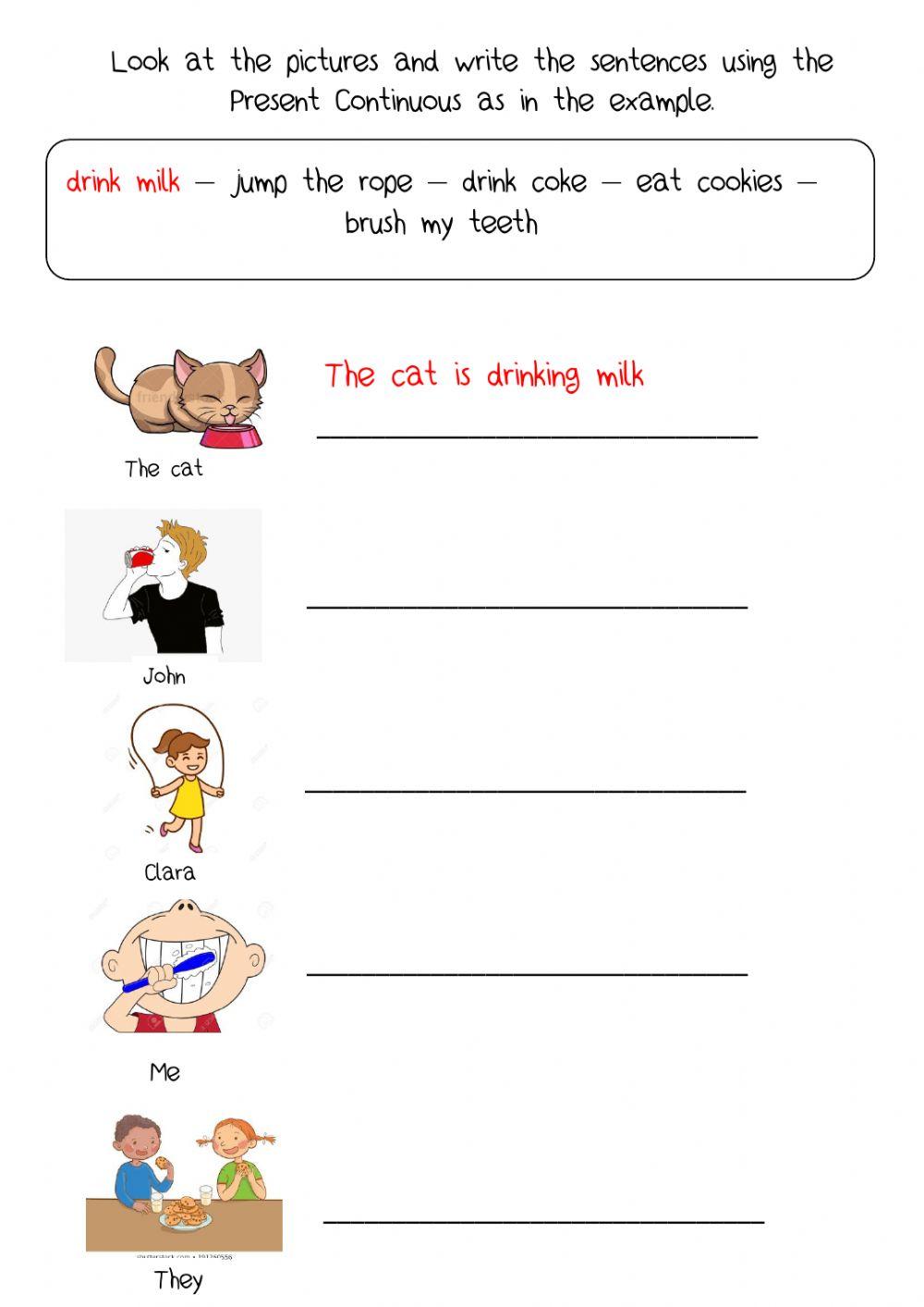 Present Continuous online exercise for Children II | Live Worksheets