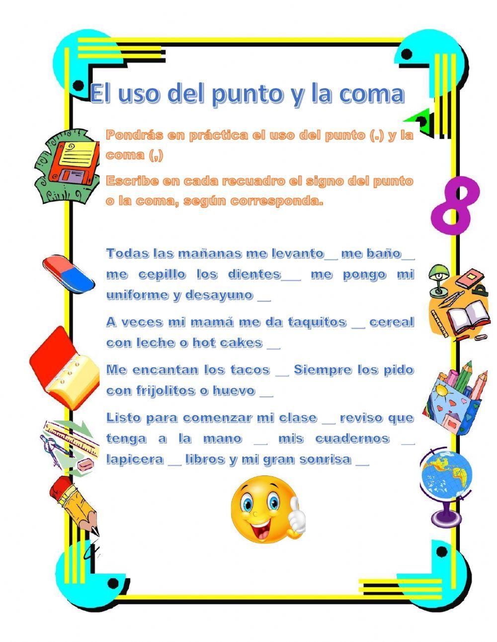 El Punto La Coma Y El Punto Y Coma Worksheet Interact - vrogue.co
