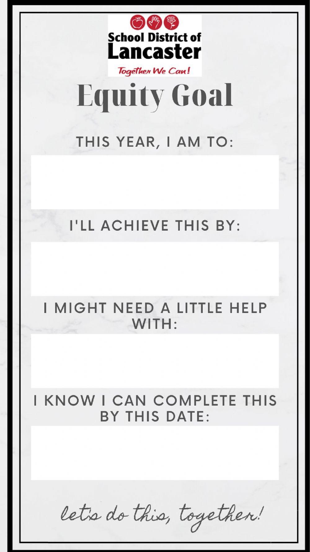 Deep Equity Goal Sheet worksheet | Live Worksheets