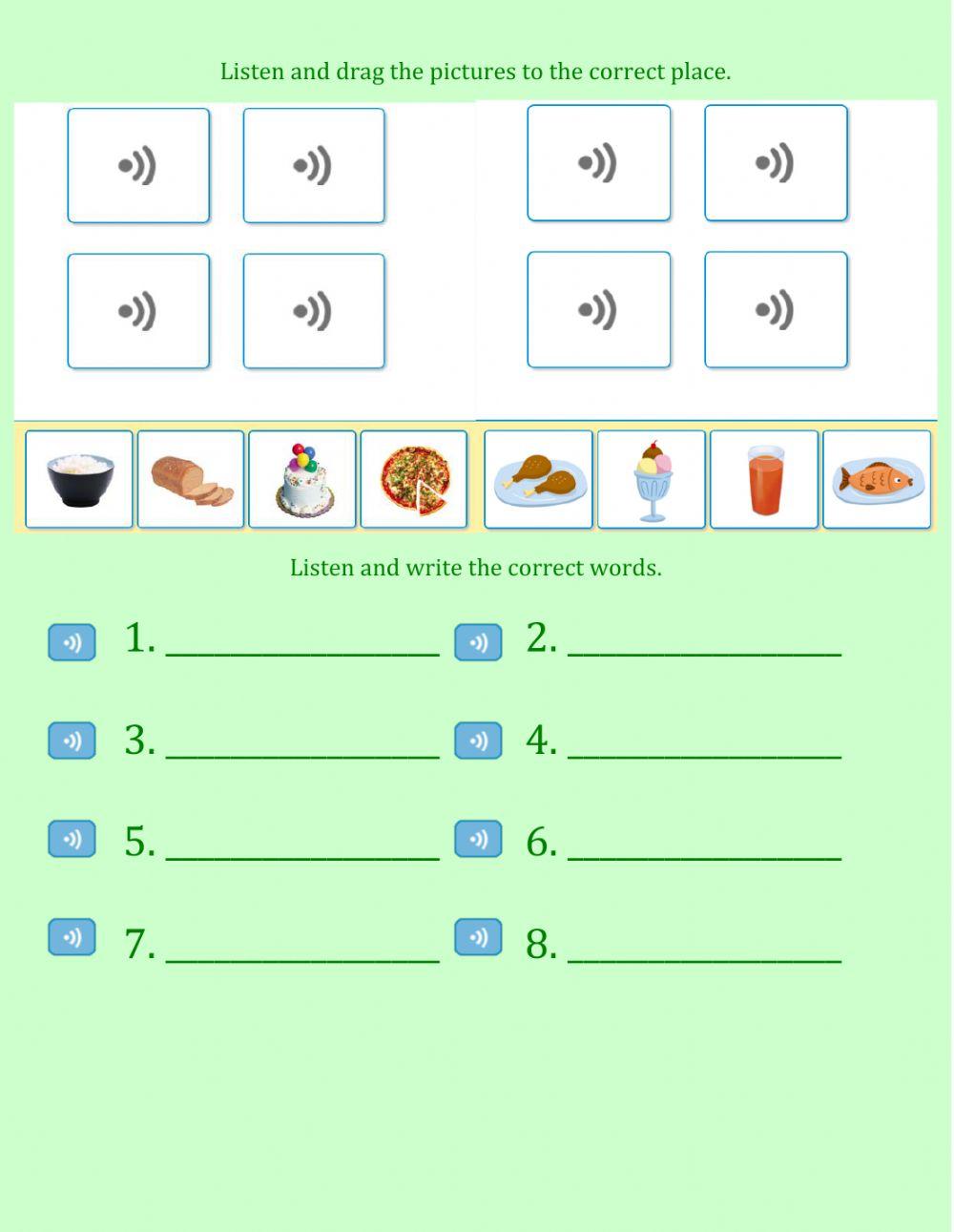 Practice: Food vocabulary worksheet | Live Worksheets