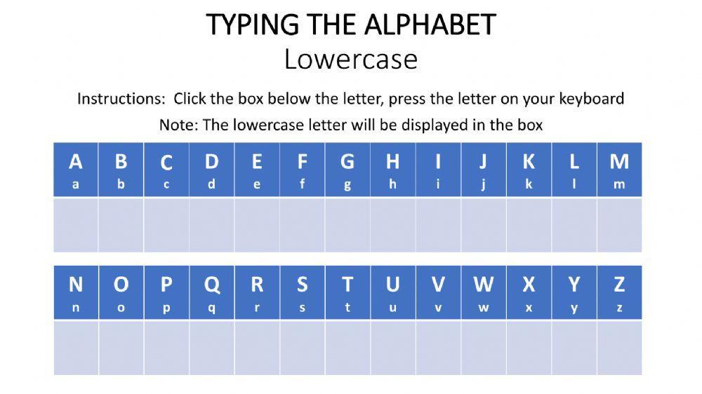 Typing The Alphabet Lowercase Worksheet Live Worksheets typing-the-alphabet-lowercase-worksheet-live-worksheets