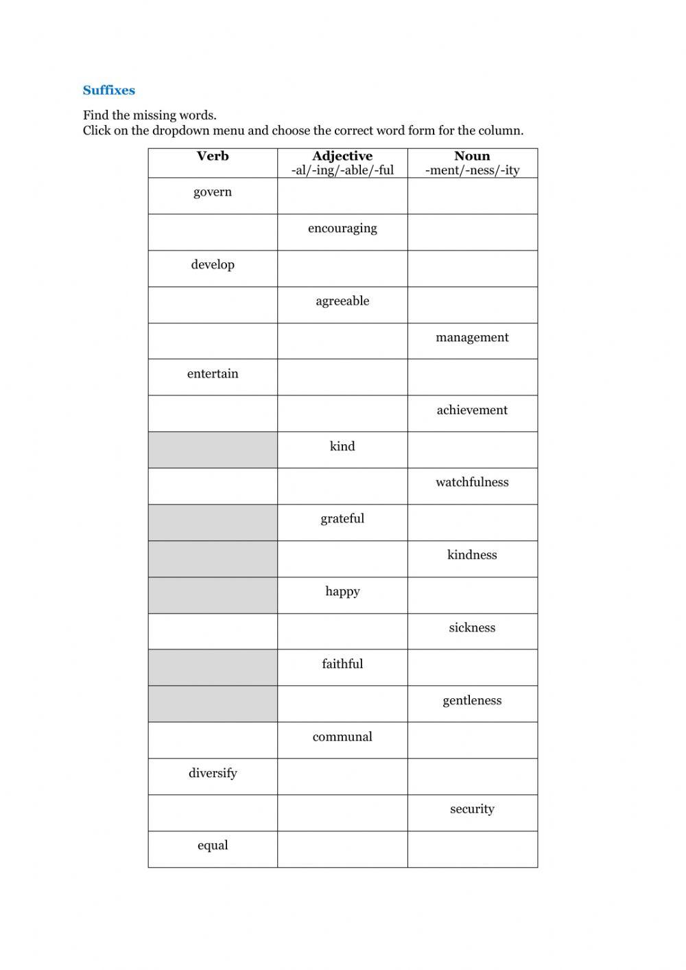 Word Forms and Suffixes 331965 | Barbara Braun | Live