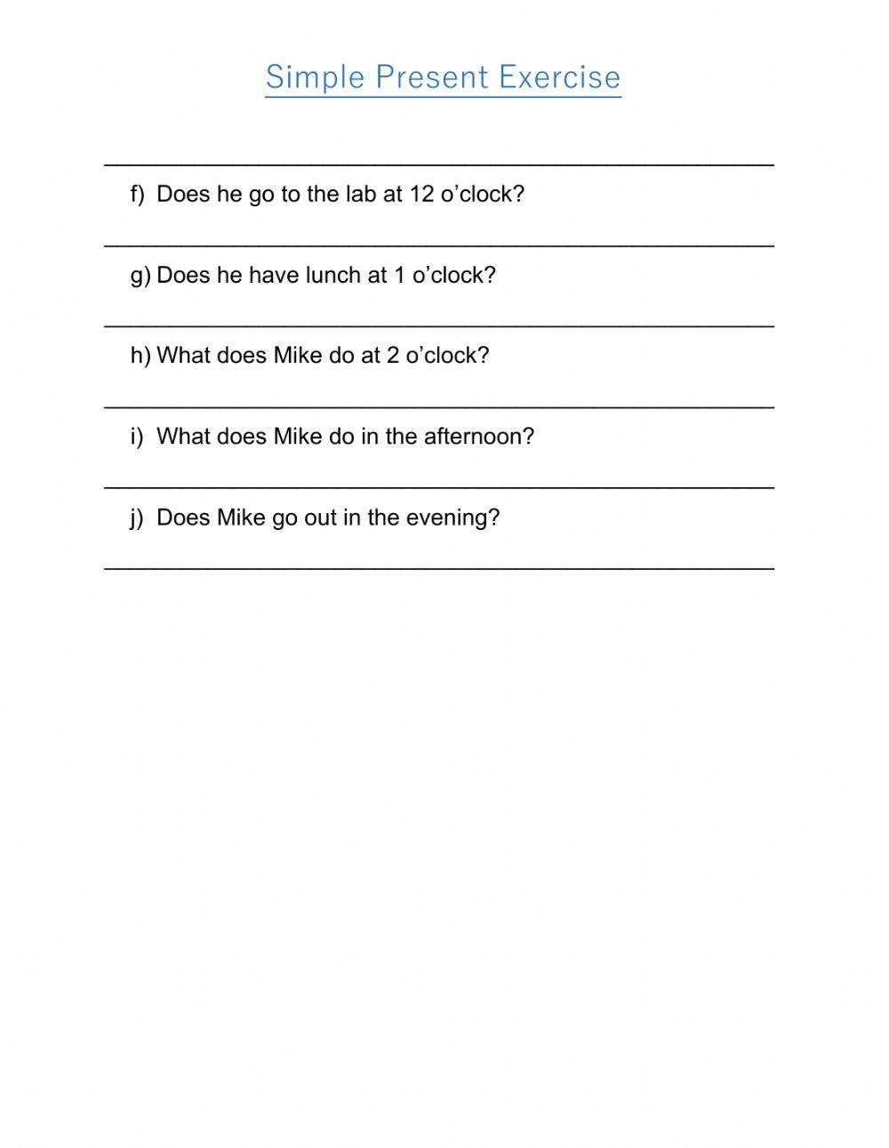 Simple Present Exercise interactive worksheet | Live Worksheets Simple Present Exercise interactive worksheet | Live Worksheets