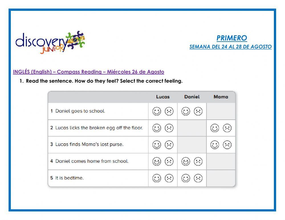 -Lucas and Daniel- Character's Feelings worksheet | Live Worksheets