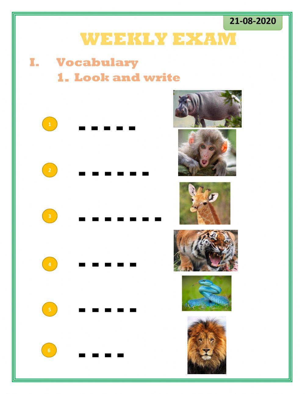 English exam interactive activity | Live Worksheets