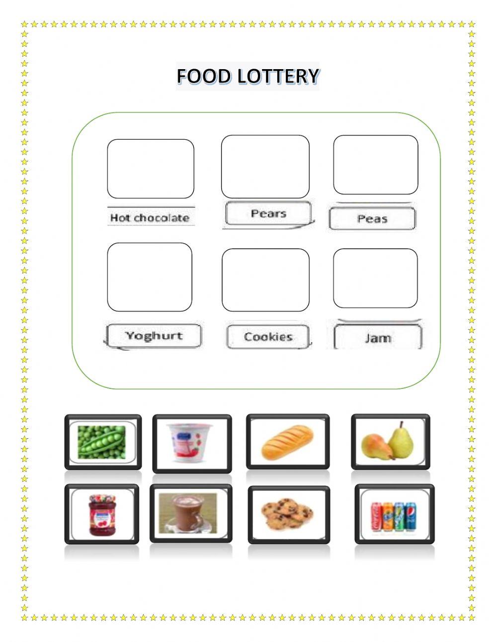 Food lottery | Live Worksheets