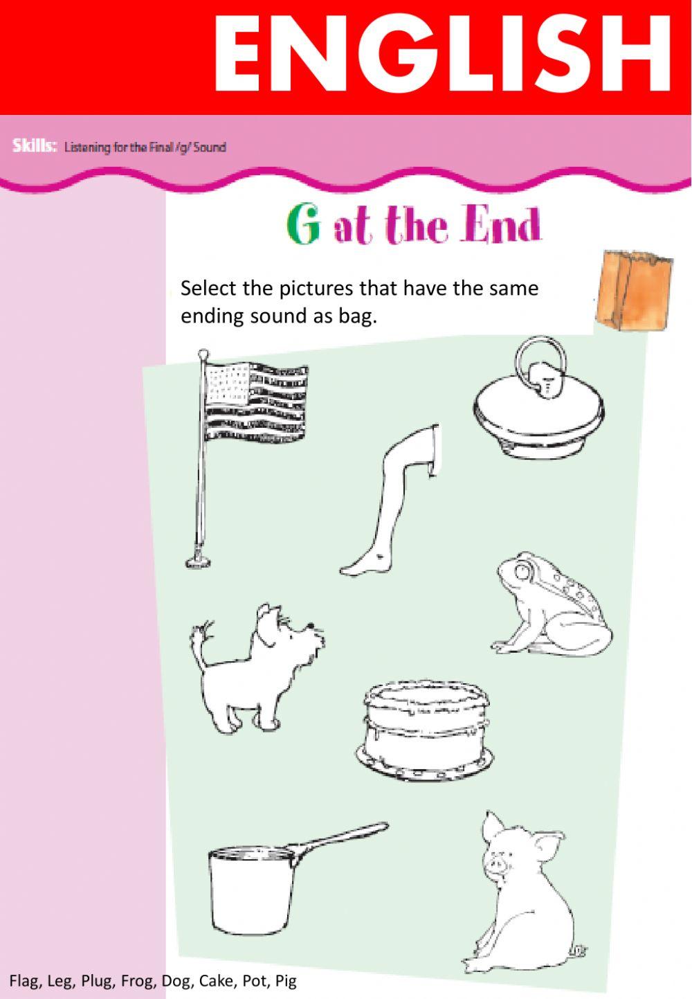 Letter g exercise | Live Worksheets